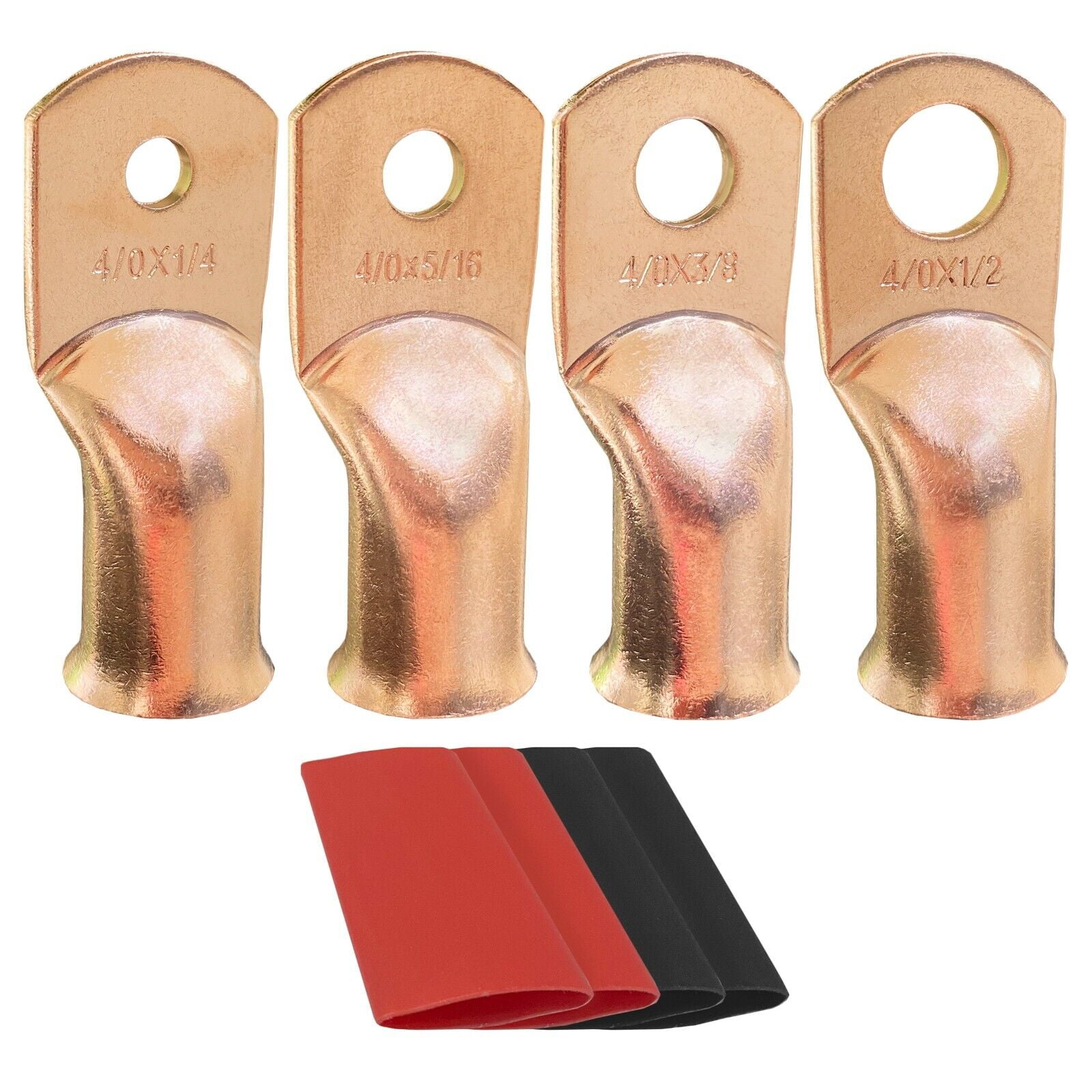 4/0 AWG-1/2" Ring (M12) 20 pk Battery Lugs, Copper Lugs, Battery Cable ...