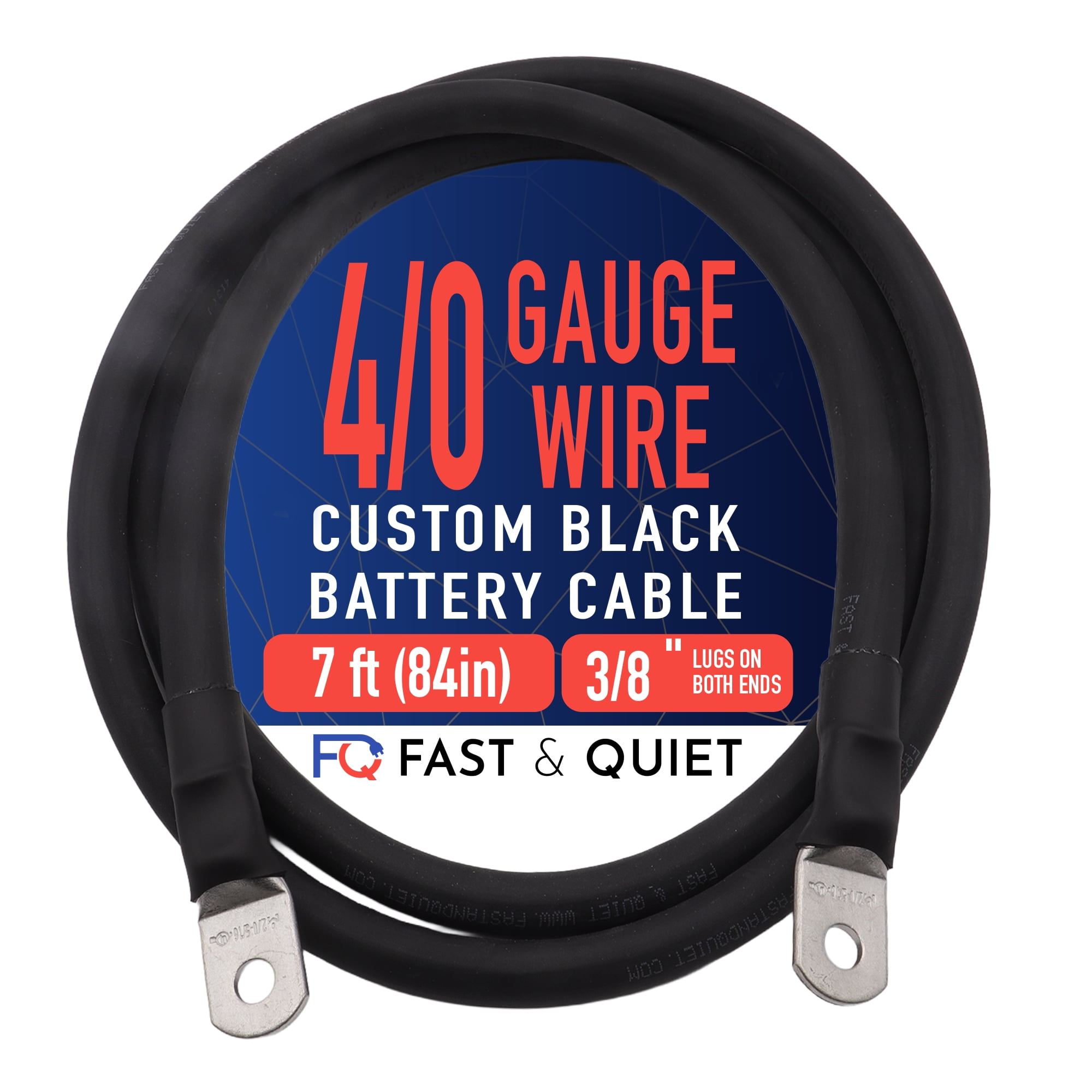 4/0 AWG Battery Cable with Terminals, Pure Copper Wire and Tin-Plated ...