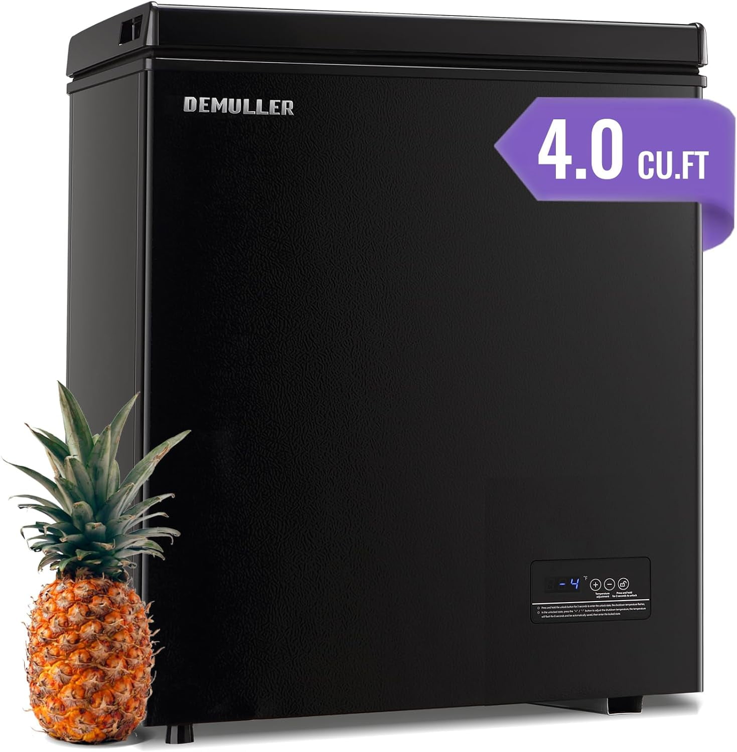 4.0 Cubic Feet Deep Chest Freezer Small Freezer with Electronic Display ...