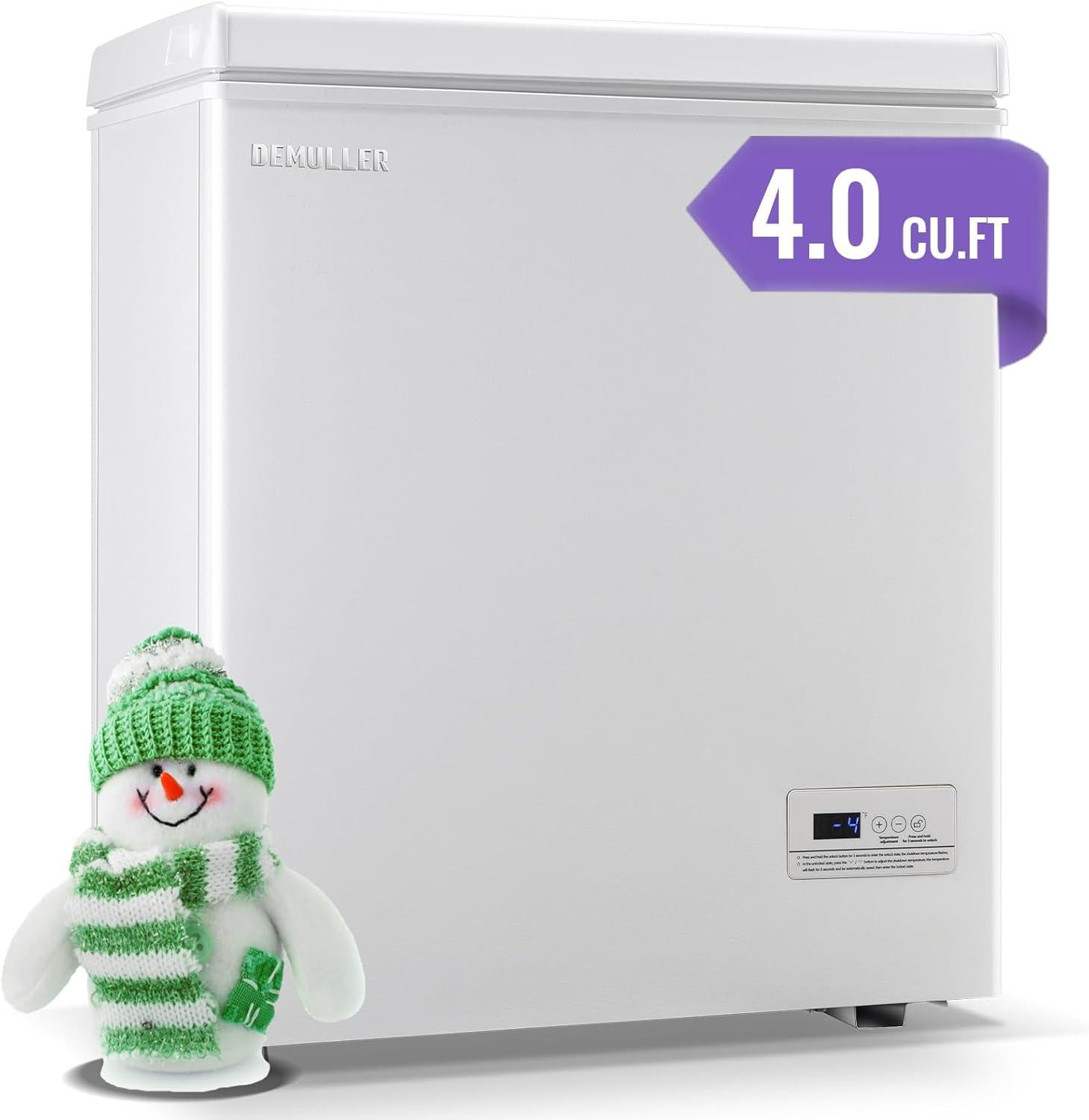 4.0 Cubic Feet Small Deep Freezer Chest Freezer with Electronic Display ...