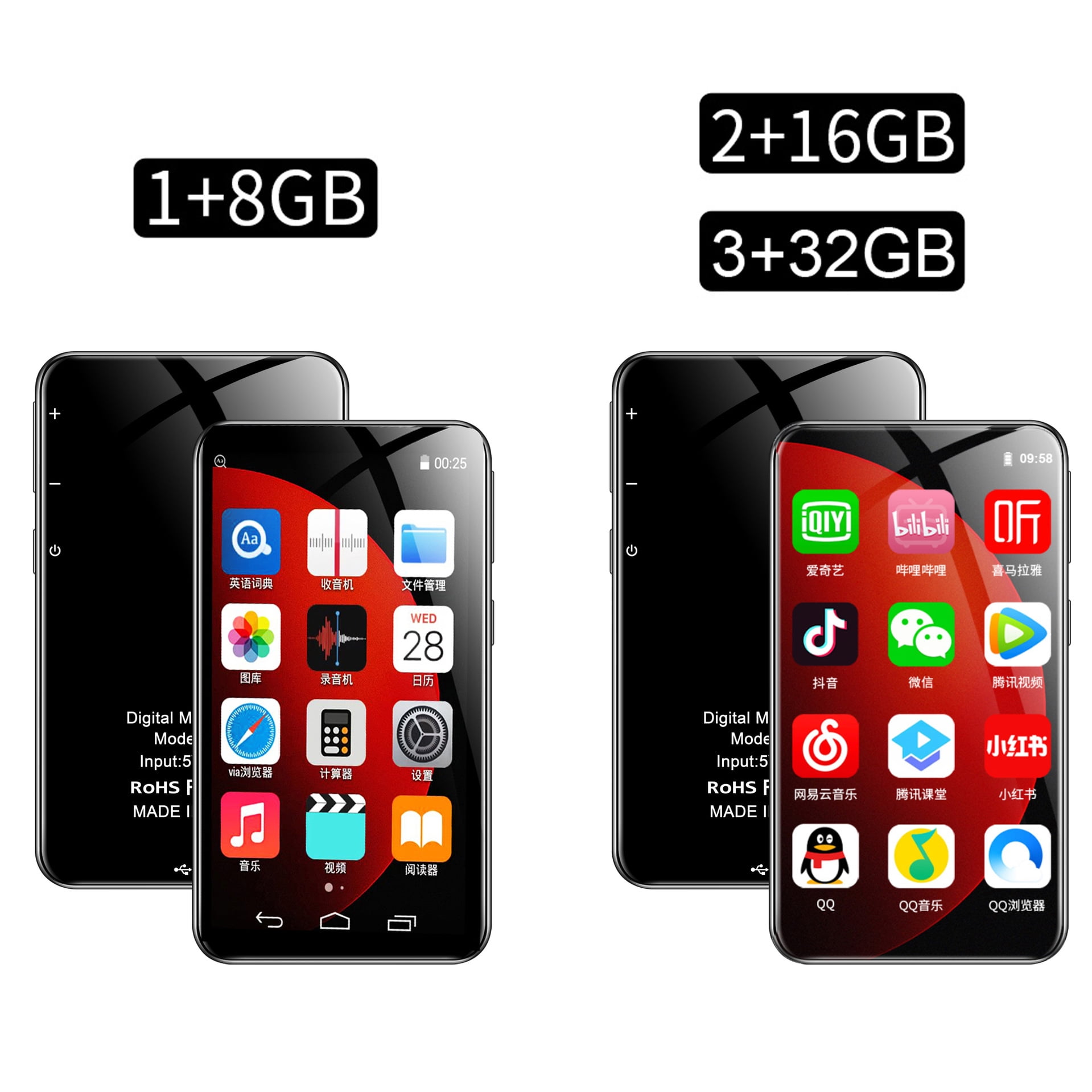 4.0-Inch Wifi Mp4 Mp5 Android Music Player Mp3 Bluetooth Touch Screen ...