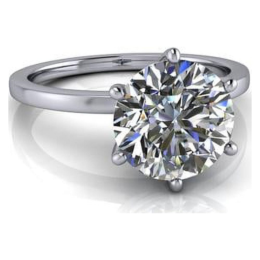 4.00 Ct Brilliant Cut Round Real Moissanite Engagement Rings for Ladies ...
