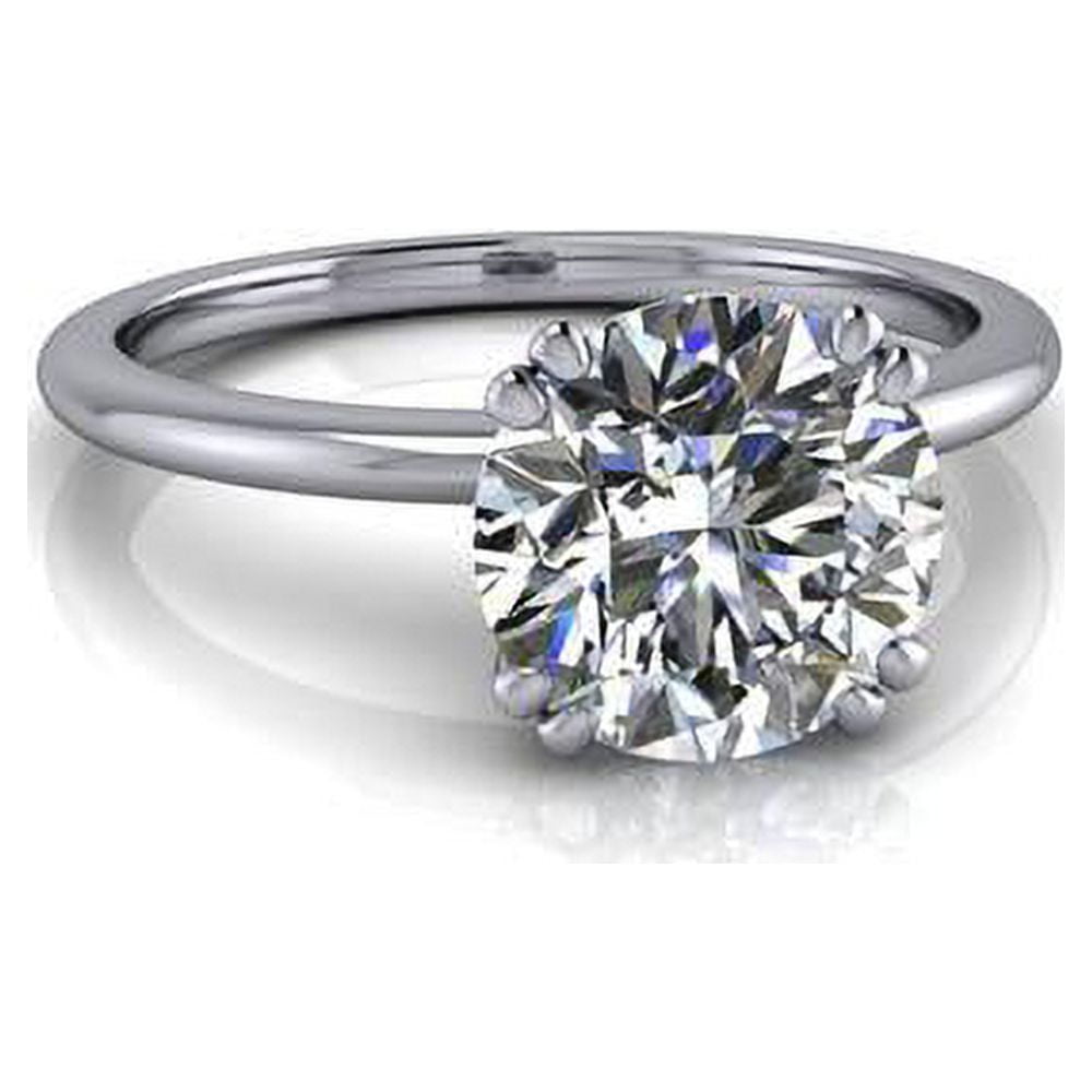 4.00 Ct Stunning Round Real Moissanite Engagement Rings for Ladies ...
