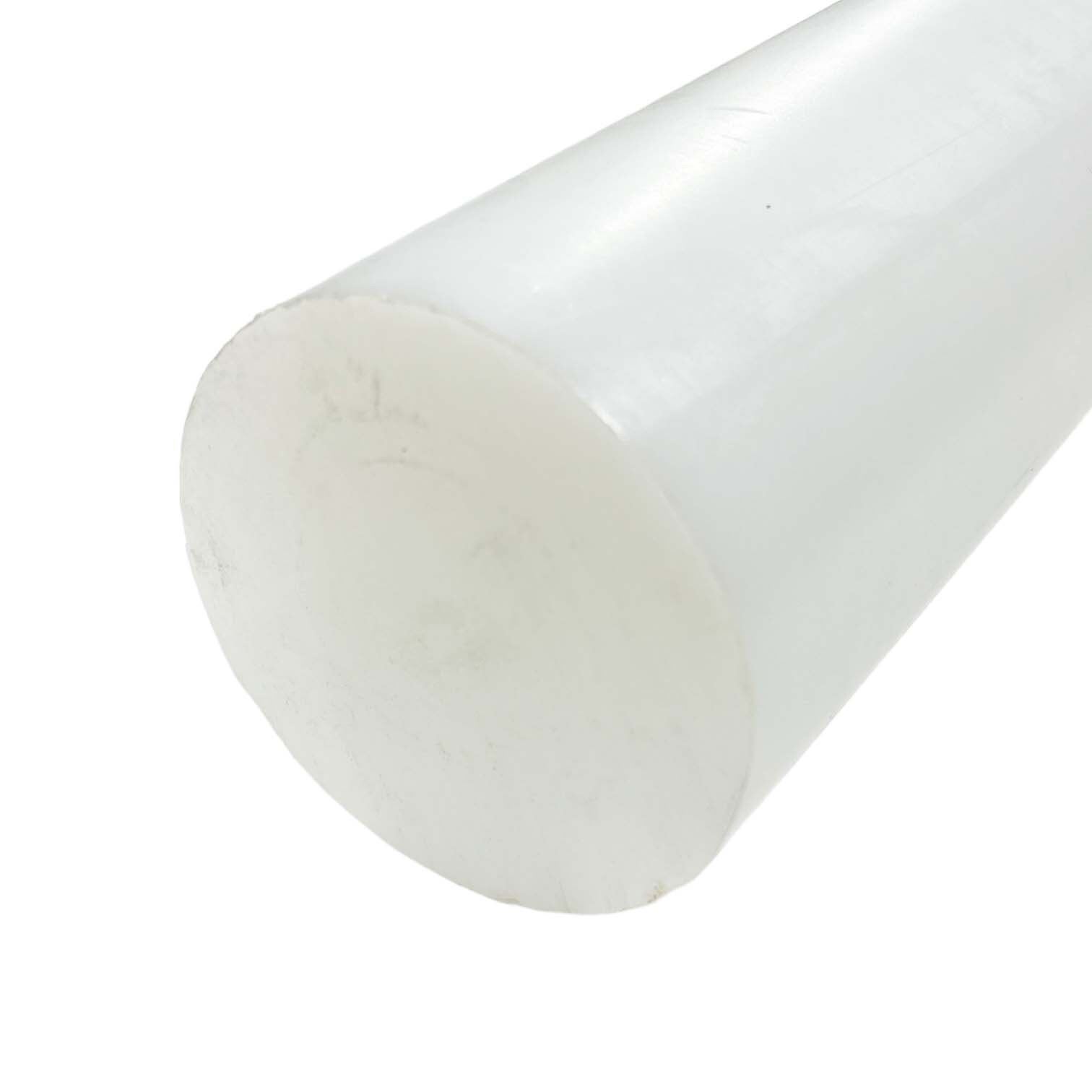 4.000 (4 inch) x 24 inches, UHMW Polyethylene Round Rod, Natural ...