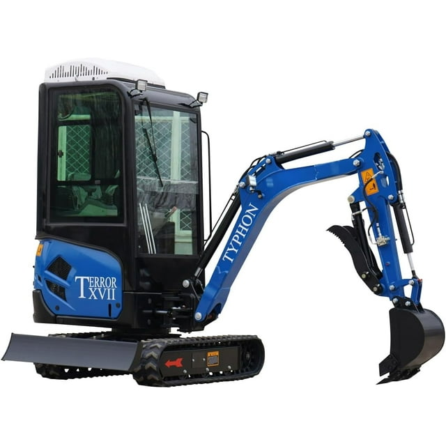 4,000 lb TYPHON TERROR XVII Mini Excavator Rubber Track with AC Heater ...