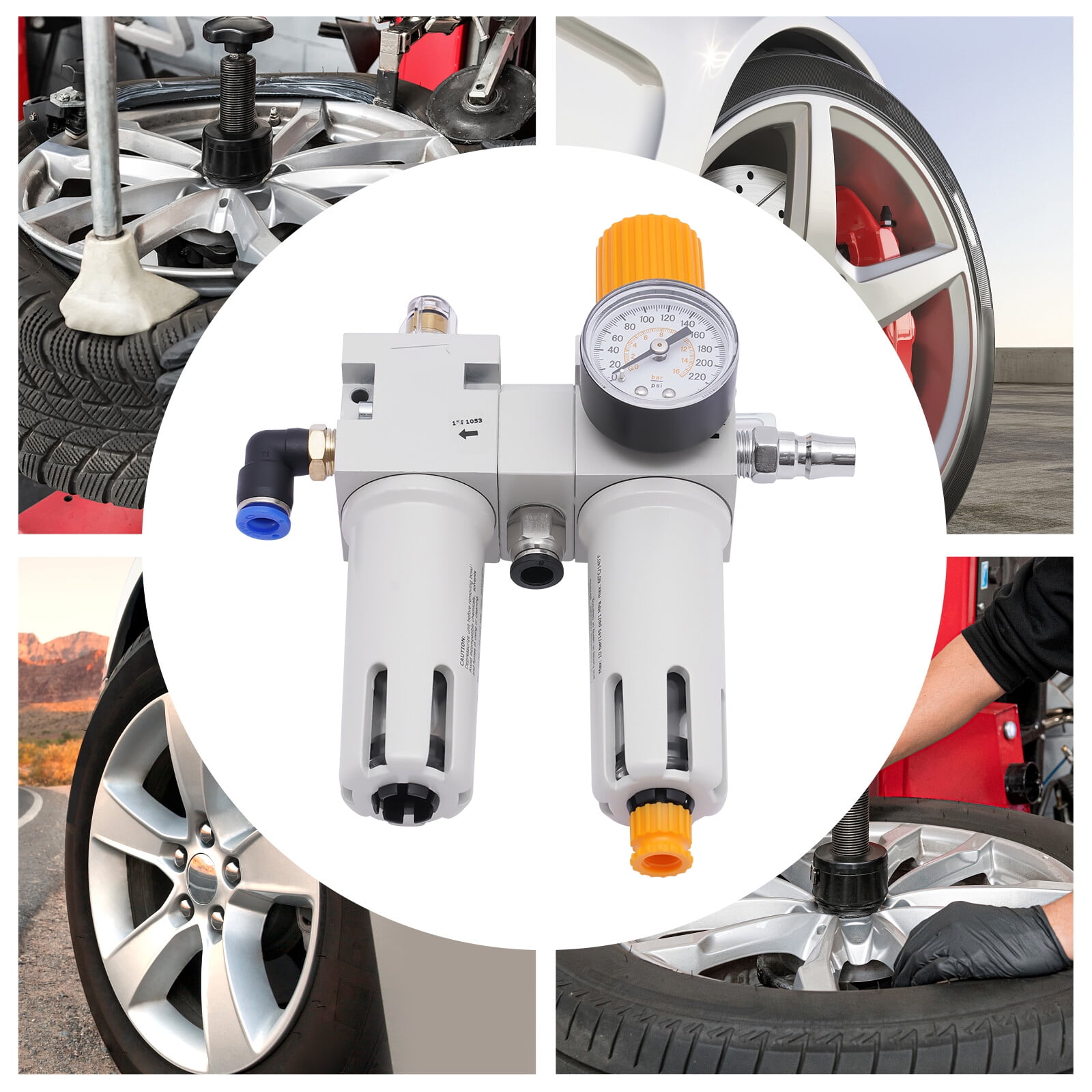 4.01*1.57*7.6 Silver Tire Changer Air Pressor Oil Water Regulator ...