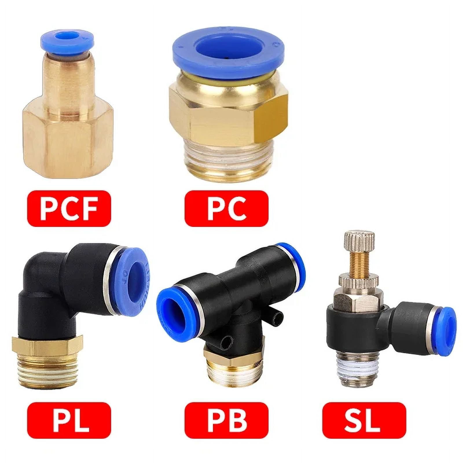 4-02-PB (20pcs)-Pneumatic Air Connector Fitting, Hose Fittings, Hose ...