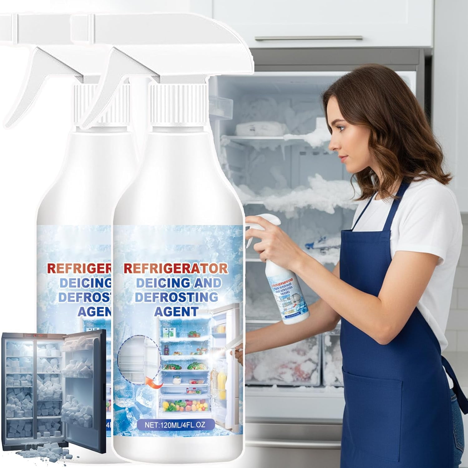 4.06 fl oz Freezer Defroster Spray, Efficient Ice Melting & Frost ...