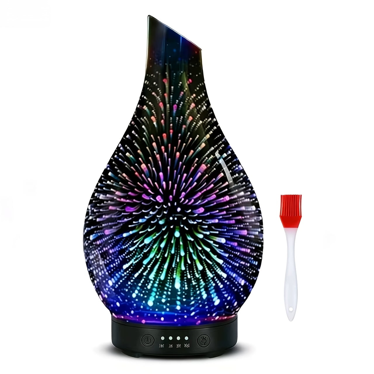 4.06oz Silver Glass Ultrasonic Cool Mist Diffuser with Essential Oils ...
