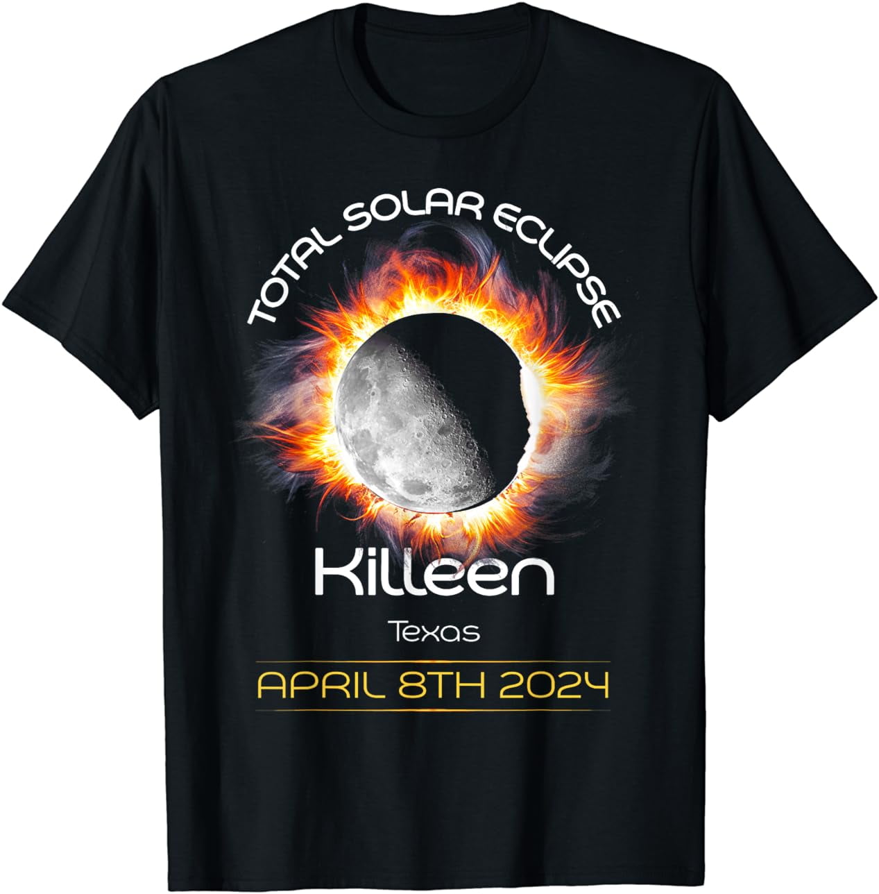 4.08.24 Total Solar Eclipse 2024 Killeen Texas T-Shirt - Walmart.com