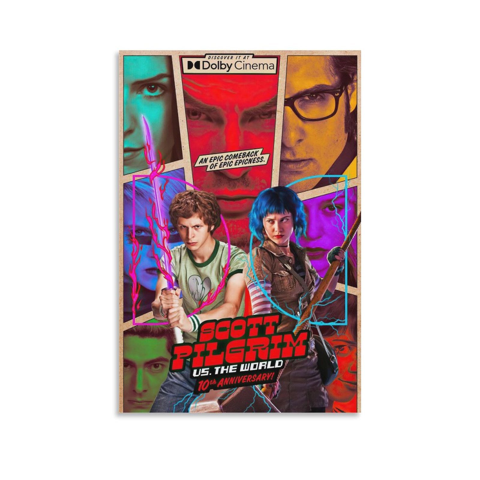 4-098-Scott Pilgrim Poster Epic Movie 10th Anniversary Canvas Wall Art ...