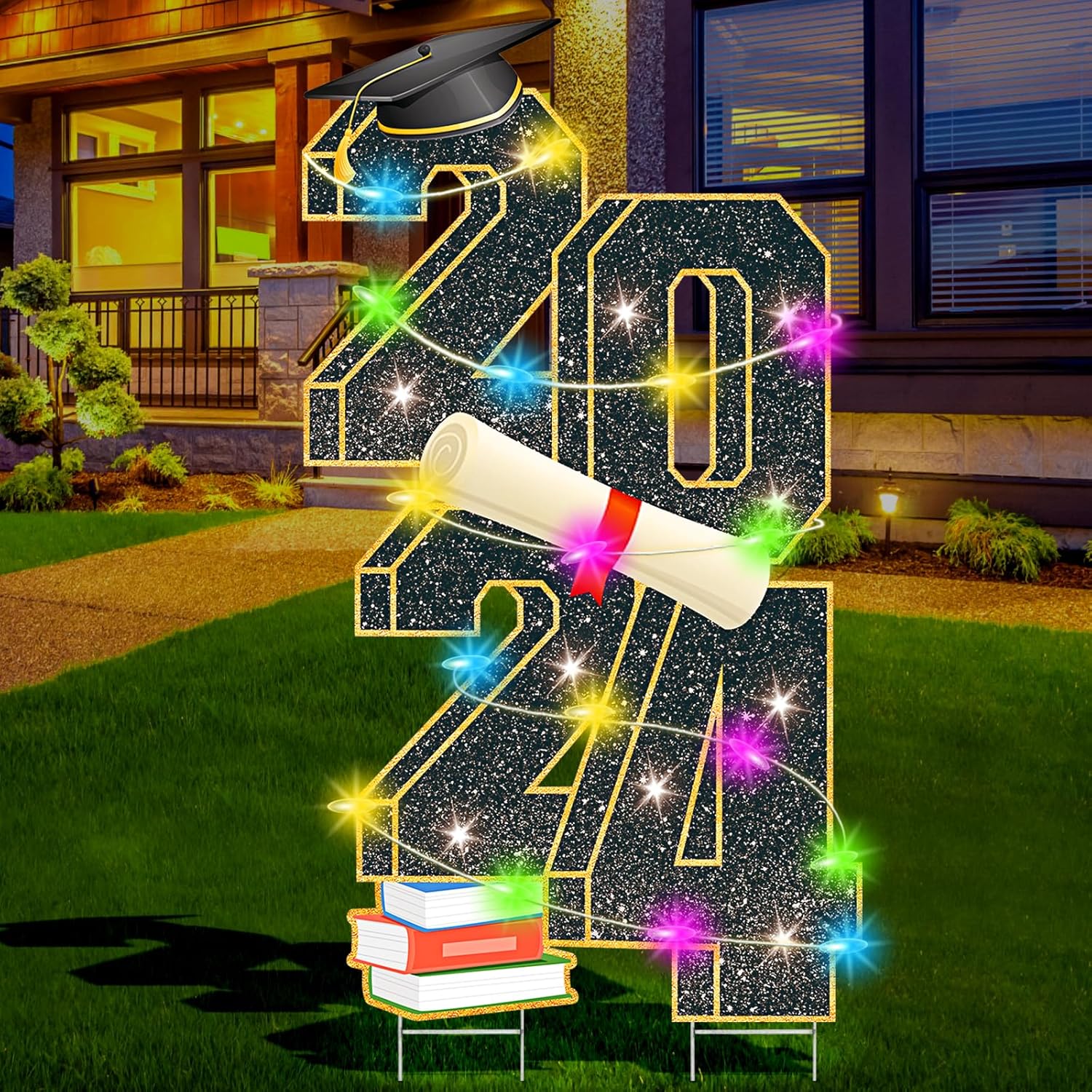 4.0FT Large Class 2024 Graduation Yard Sign Yard tions Congrats Graduation Lawn Signs 2024 Grad ...