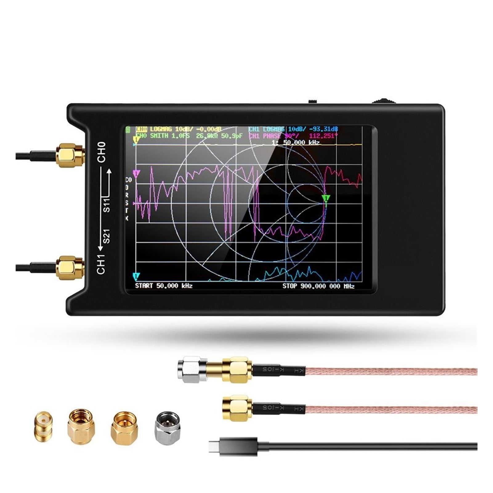 4.0INCH Display 4.2 Version 1950mAh Battery Vector Network Analyzer HF ...