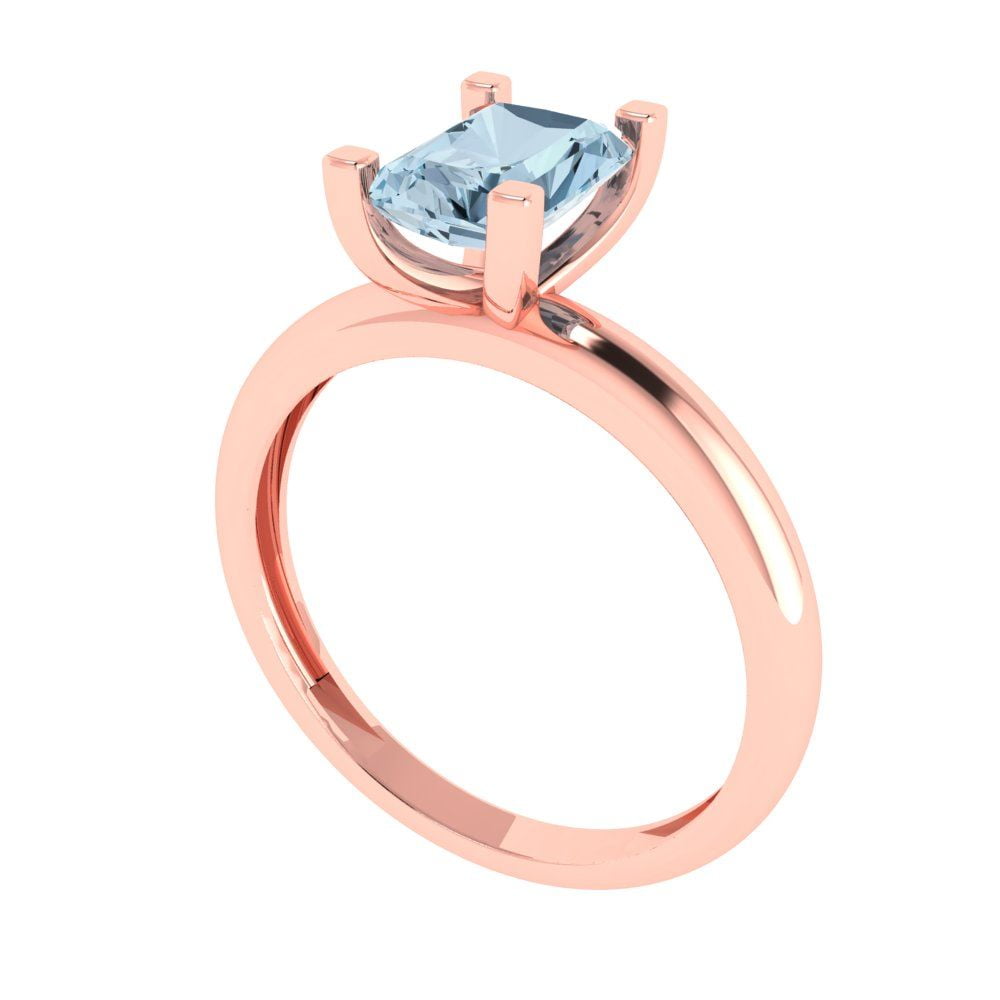 4.0ct Emerald Cut Pink Tourmaline 18k Pink Rose Gold Engraving Statement Bridal Wedding Three ...