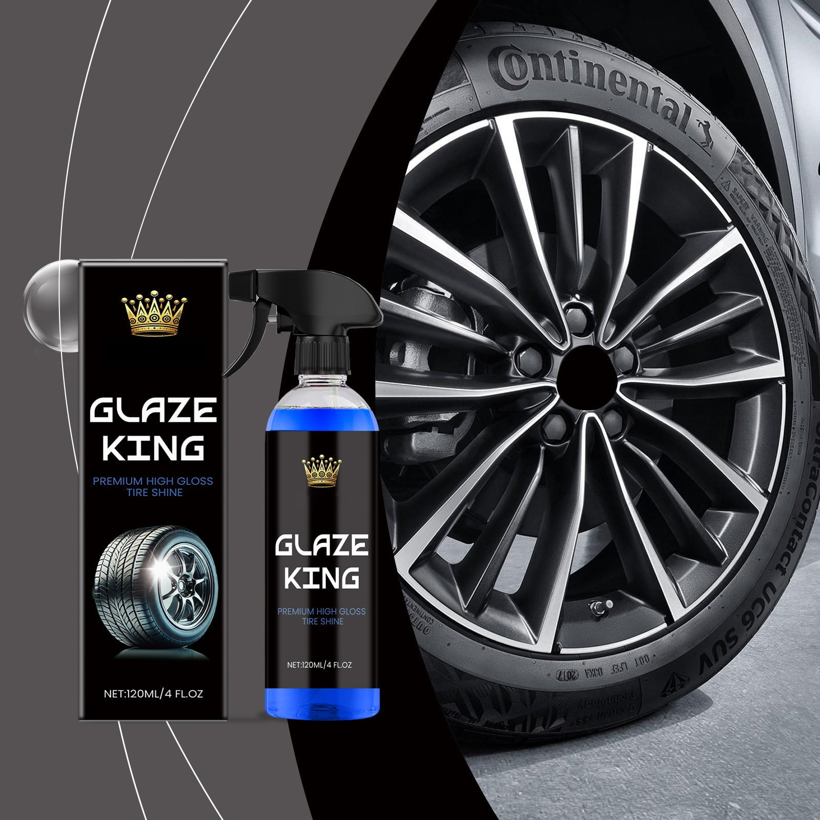 4.0fl.oz Tire Gloss Spray, Wheel Tire Gloss Maintenance Cleaning ...