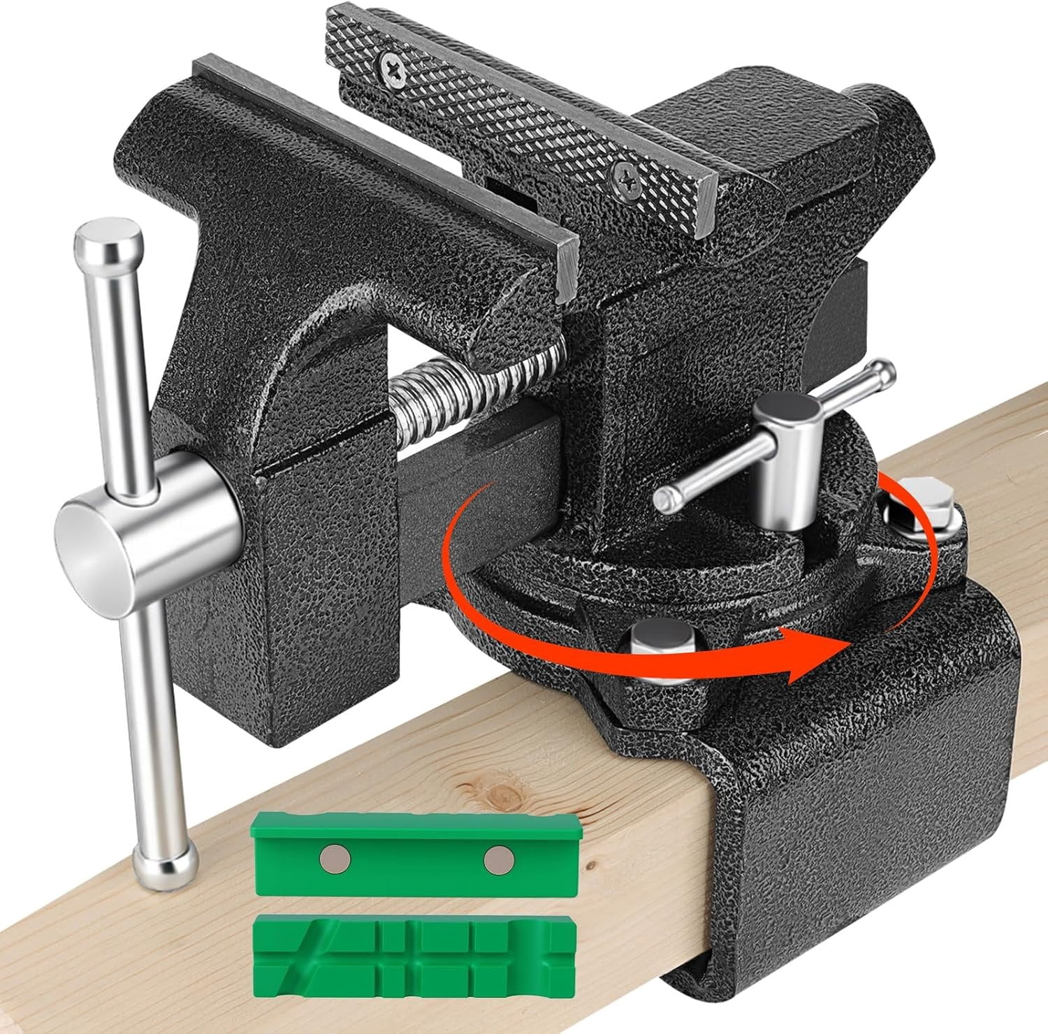 4-1/2" Bench Vise, 2-In-1 No Drill Bench Vice for Workbench, Heavy Duty ...