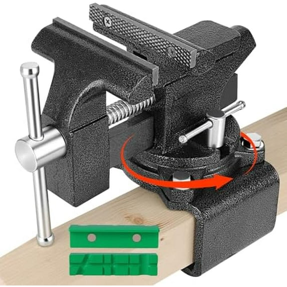 4-1/2" Bench Vise, 2-In-1 Drill-Free Table Vice for Workbench, Heavy ...