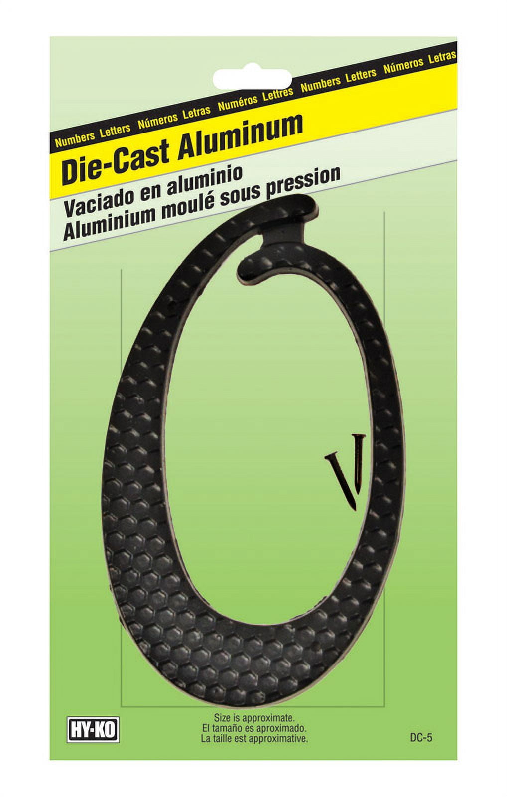 4-1/2" Black Aluminum Die Cast Number 0 Mounting Nails Included ...