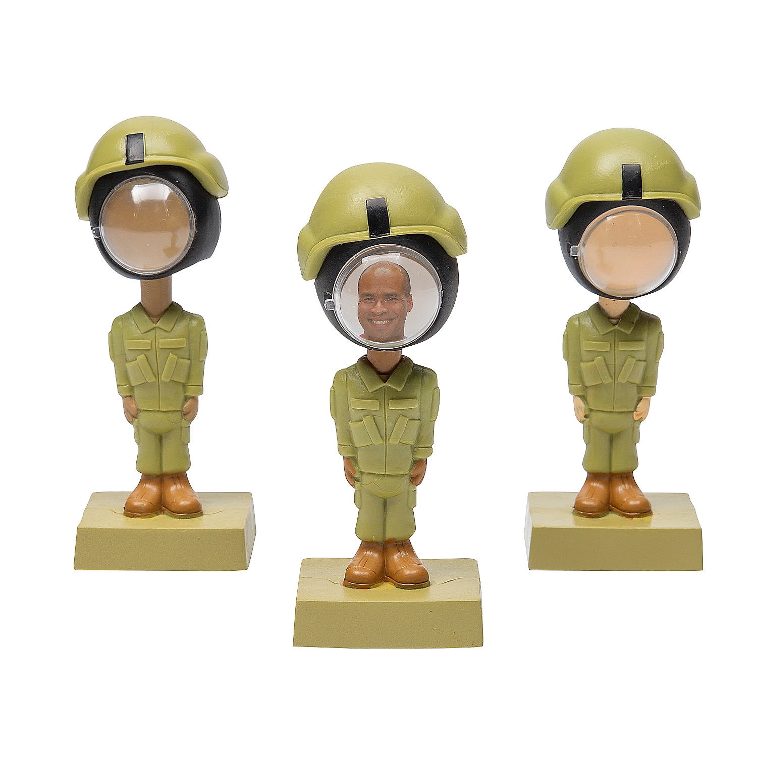 4 1/2" Bobblehead Military Uniform with Plastic Picture Holders - 12 Pc ...