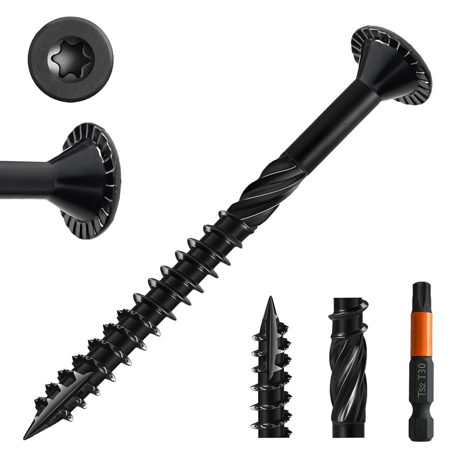 4-1/2 Inch Deck Screws, 100Pcs Modified Superior Grip Truss Flat Head ...