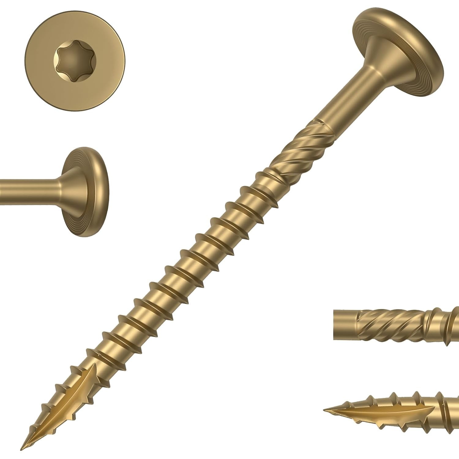 4-1/2 Inch Heavy-Duty Outdoor Deck Screws, 50Pcs Star Drive Decking ...