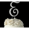 4-1/2" Large Letter E Rhinestone Cake Topper Silver - Walmart.com