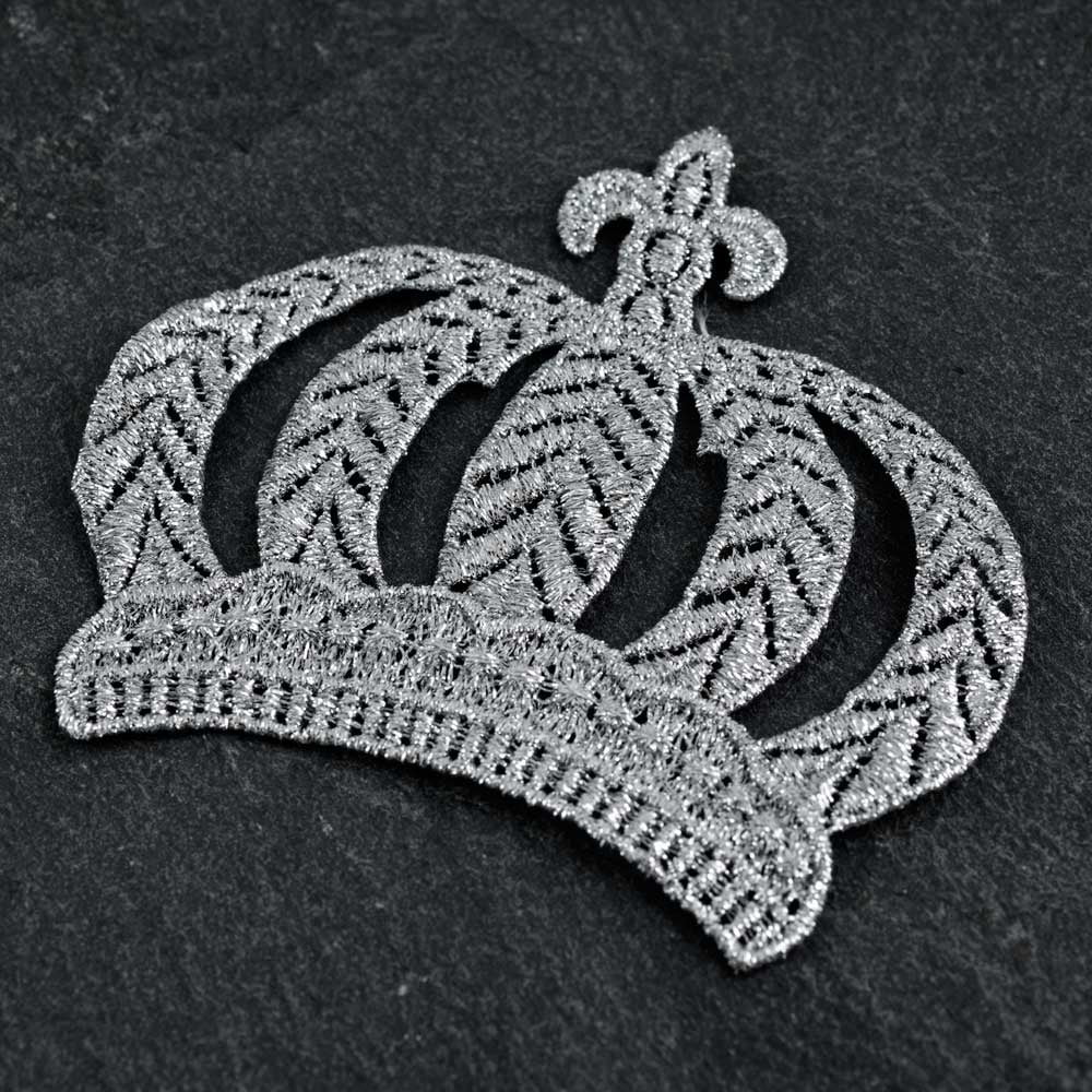 4-1/2" Metallic Silver Crown Applique Patch by pc, LP-Crown - Walmart.com