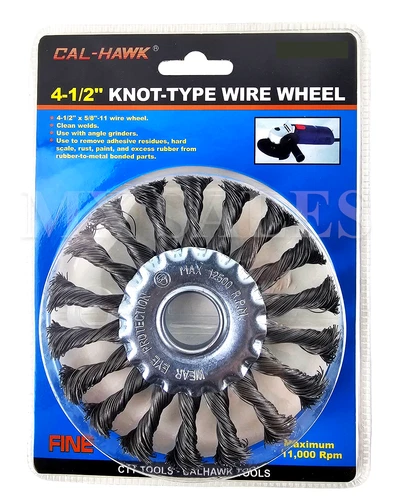 4-1/2" Twist Knot-Type Wire Wheel 5/8" Arbor Fits Most Angle Grinders ...