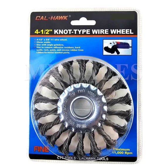 4-1/2" Twist Knot-Type Wire Wheel 5/8" Arbor Fits Most Angle Grinders ...