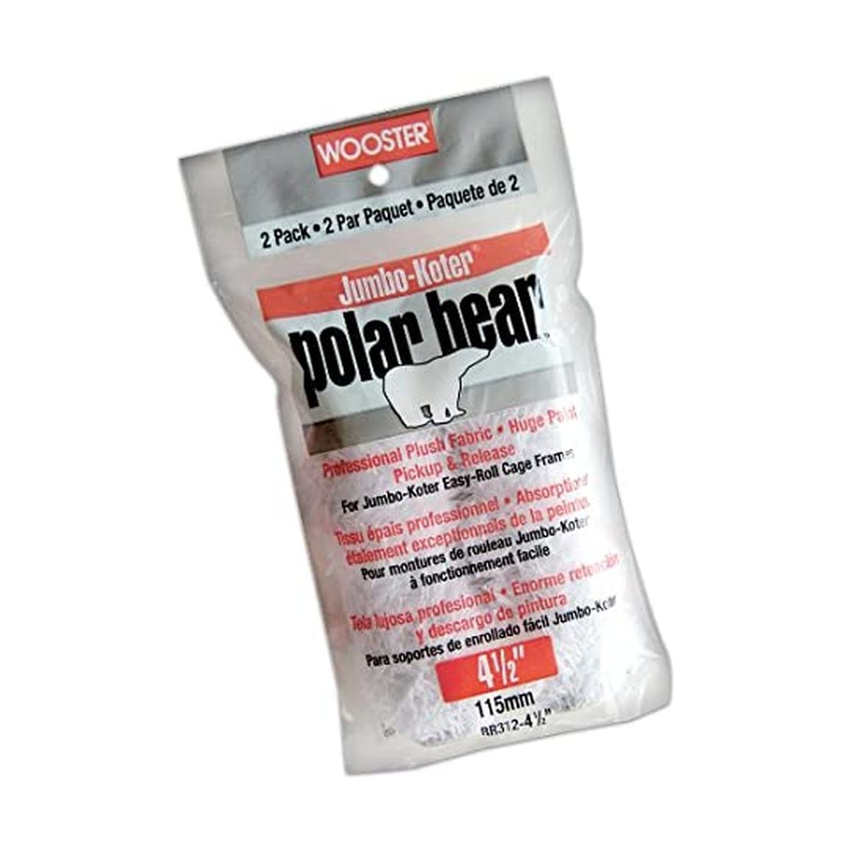 Wooster Genuine 4.5" Jumbo-Koter Polar Bear 2-Pack Roller Cover - RR312 ...