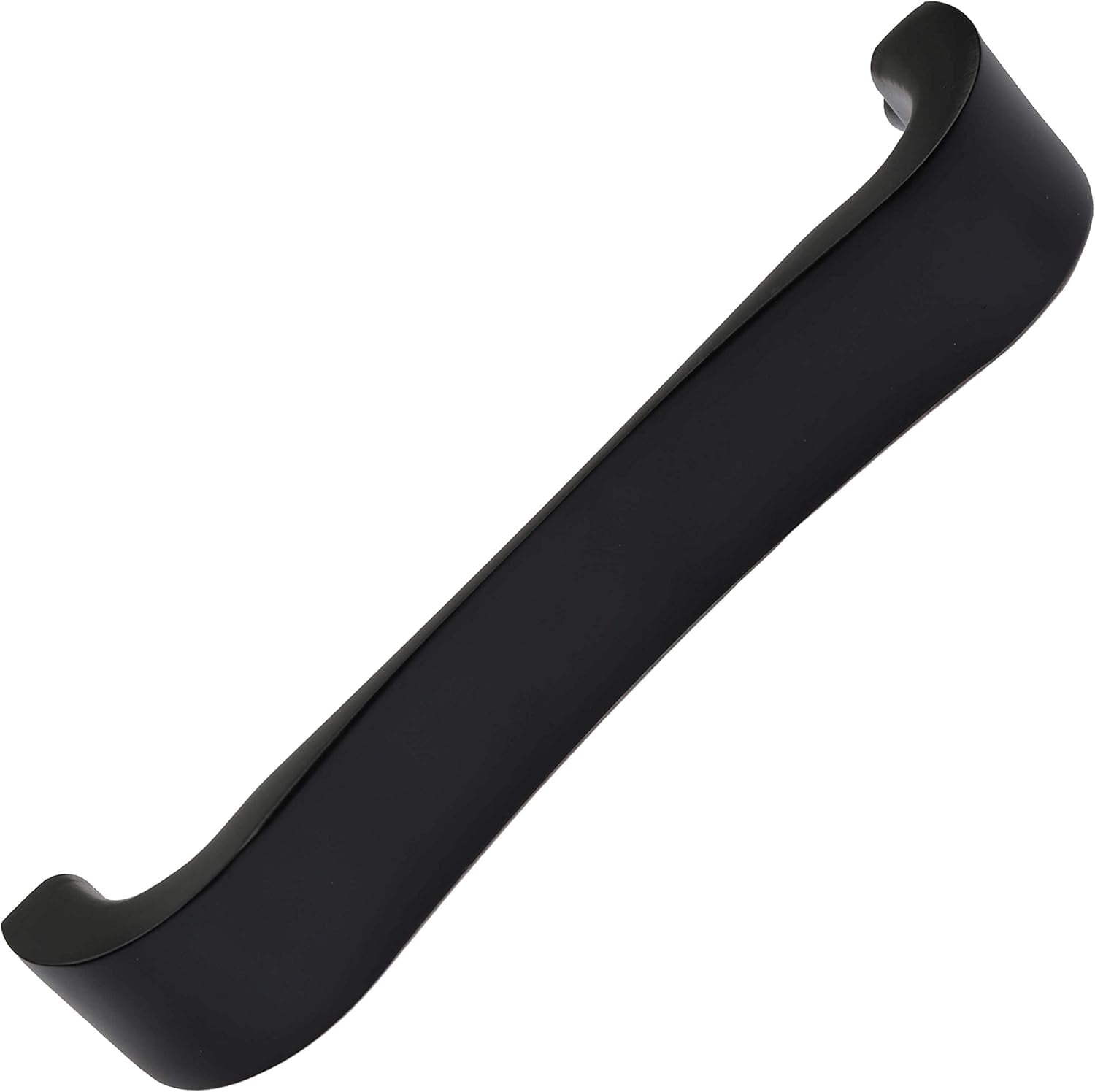 4-1/2 in. Center Smooth Curved Flat Cabinet Pull Handles, Matte Black ...