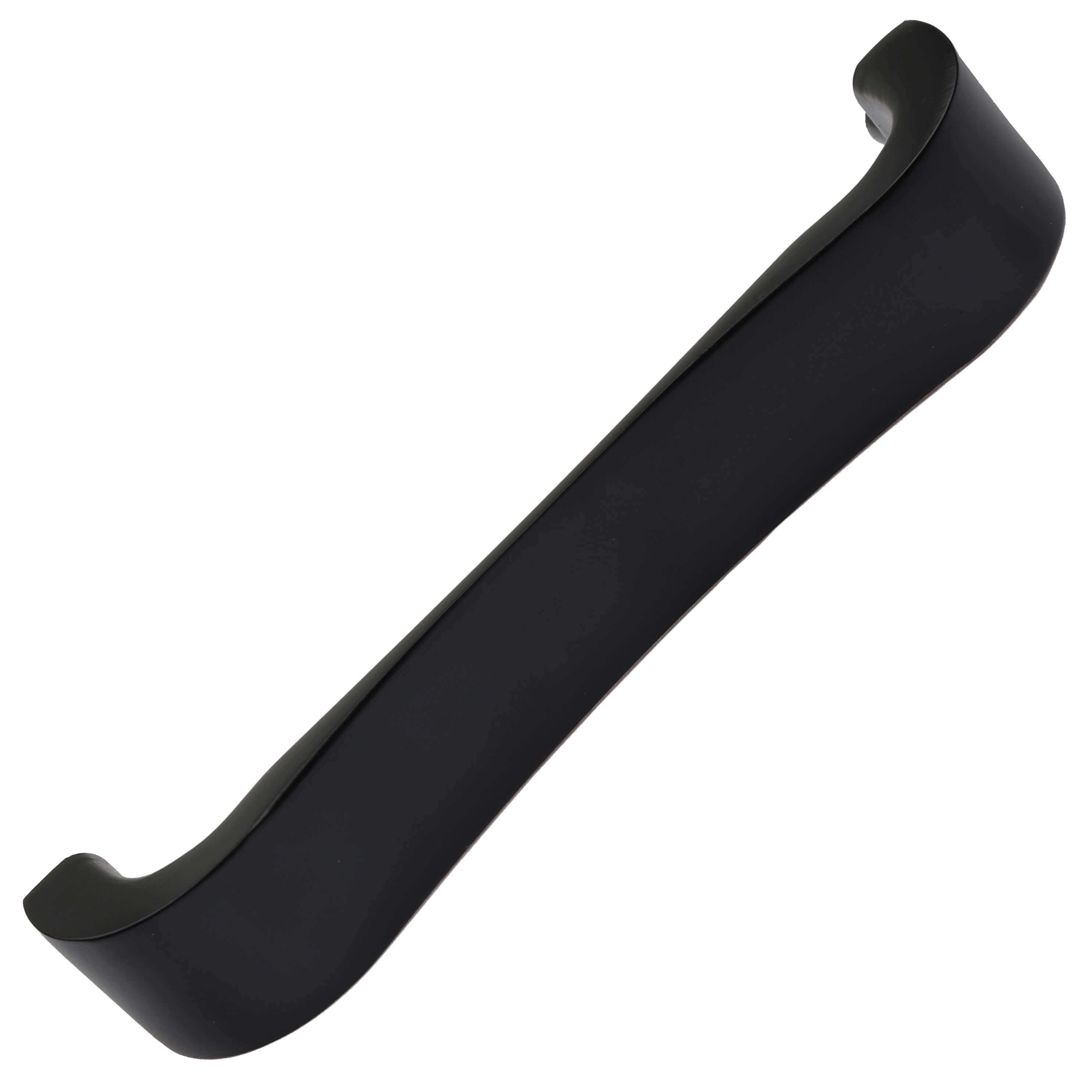 4-1/2 in. Center Smooth Curved Flat Cabinet Pull Handles, Matte Black ...