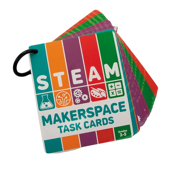 4 1/2" x 5 1/2" Grades 3-5 STEM Makerspace Laminated Cardstock Task ...