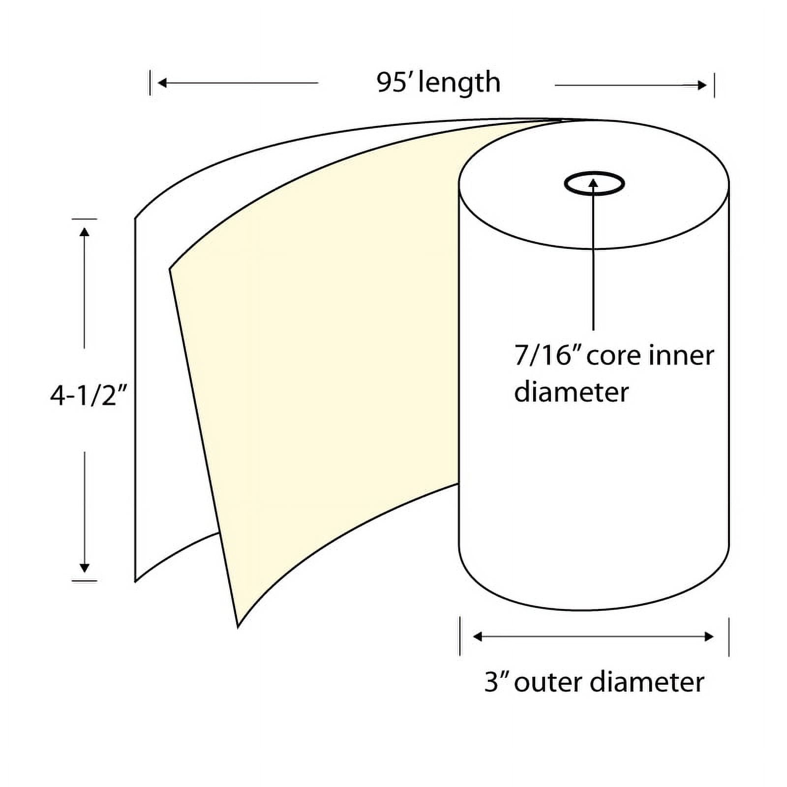 4-1/2" x 95' 2-Ply Carbonless Paper POS Rolls (Carton of 25 Rolls ...