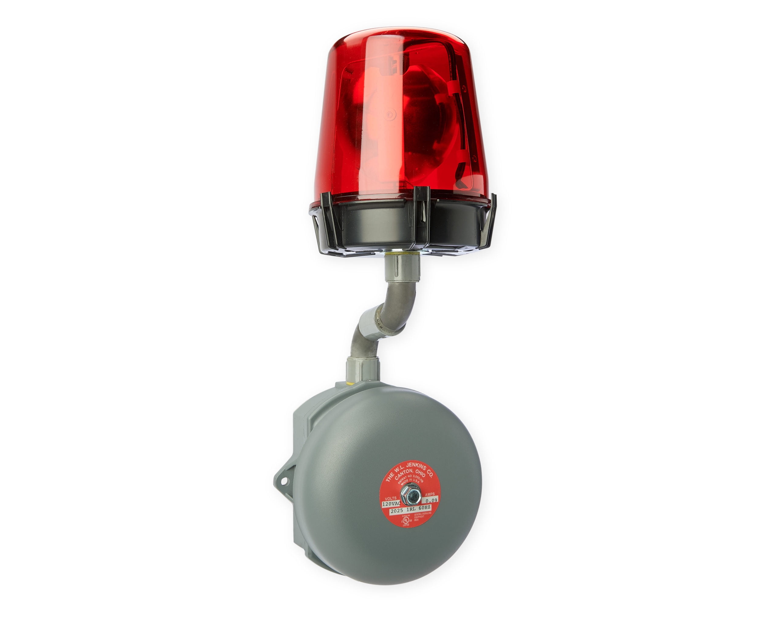 4-1/4″ Industrial Indoor Bell with CLEAR Warning Light (6″ Model with ...