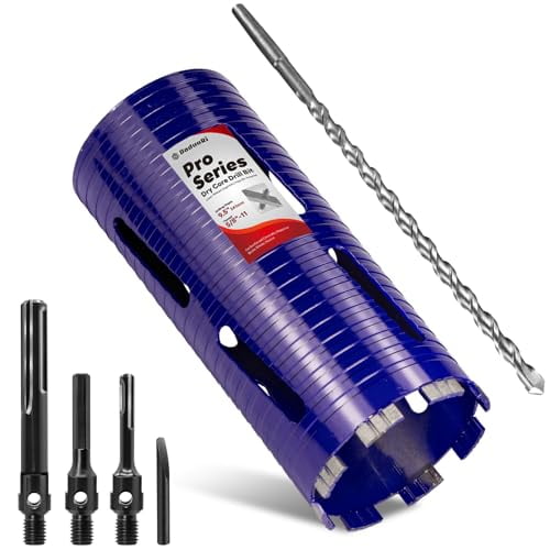 4-1/4" Pro Dry Core Drill Bit with Pilot Bit & 3 Adapters (SDS Plus/SDS ...