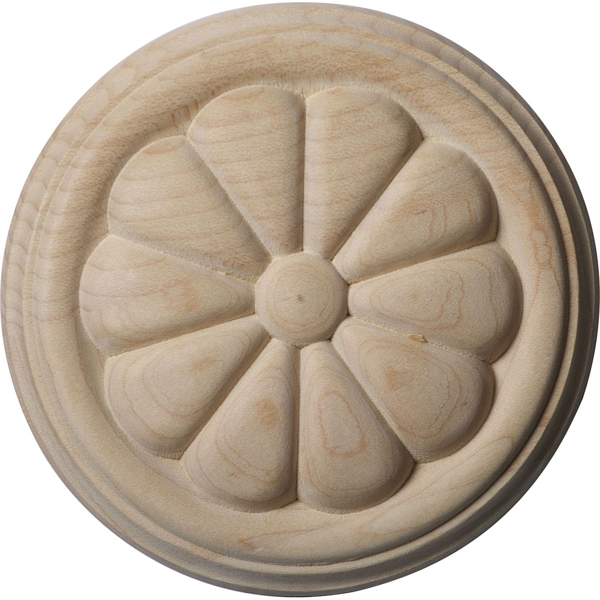4 1/4"W x 4 1/4"H x 5/8"P Reese Round Rosette, Rubberwood - Walmart.com