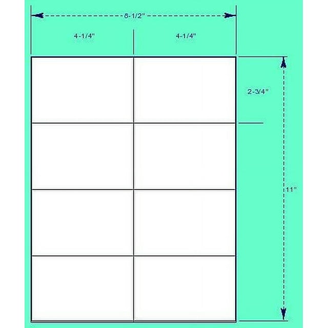 4 1/4" x 2 3/4" Labels - 8 Labels Per Sheet - 100 Sheets - 100 Sheets ...