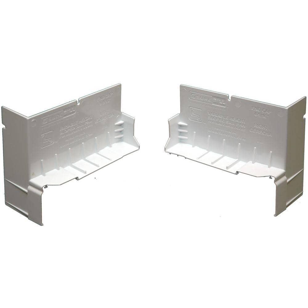4-1/8 in. White PVC End Caps for SureSill Sloped Sill Pans (20 Pairs ...