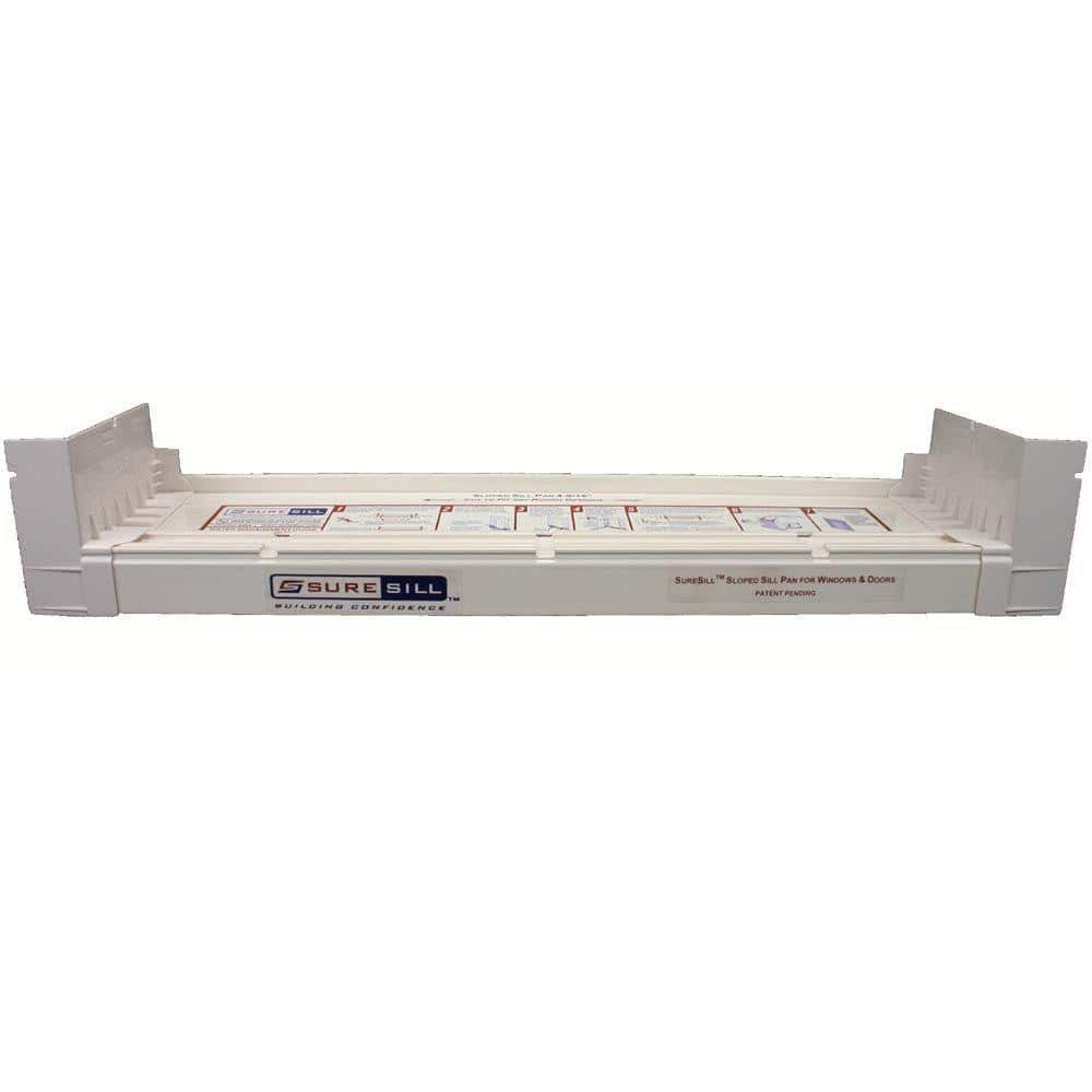 4-1/8 in. x 117 in. White PVC Sloped Sill Pan for Door and Window ...