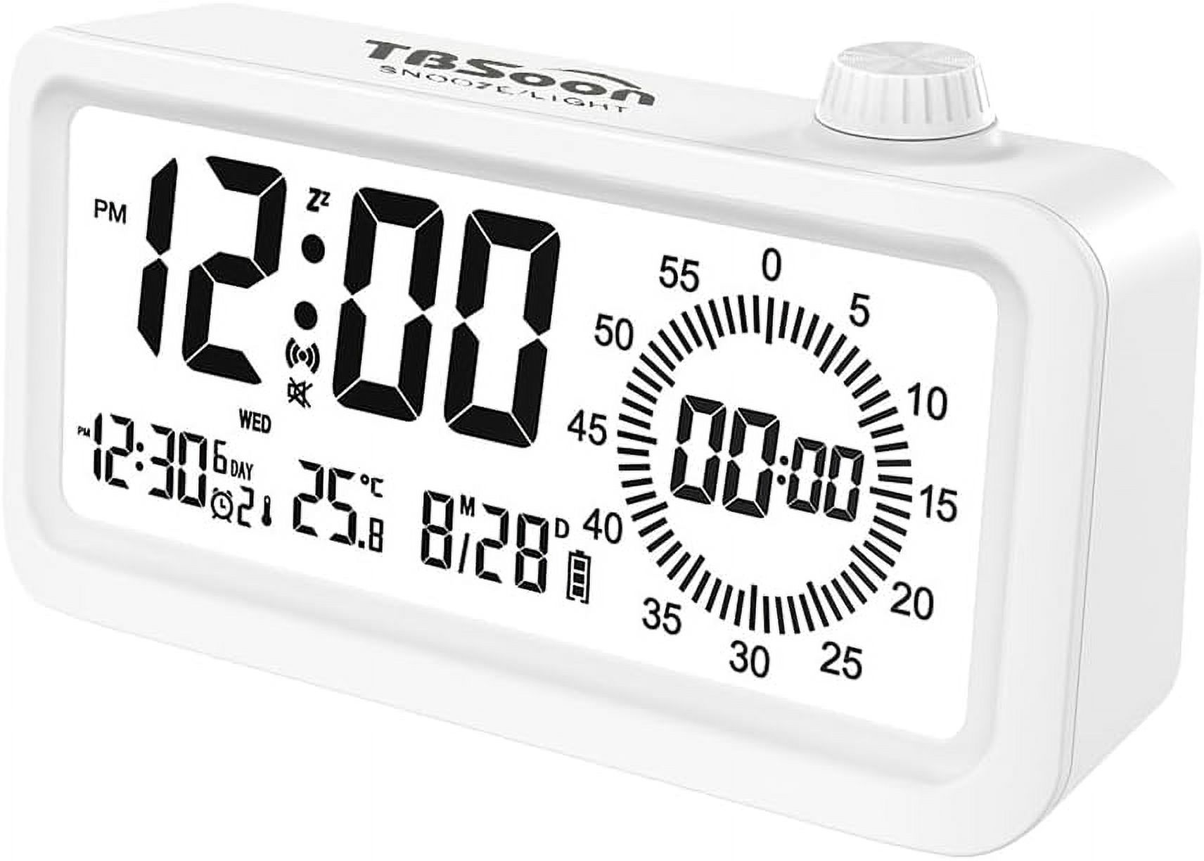 [4 in 1] Alarm Clock+Timer+Thermometer+Calendar, Large Screen, Loud ...