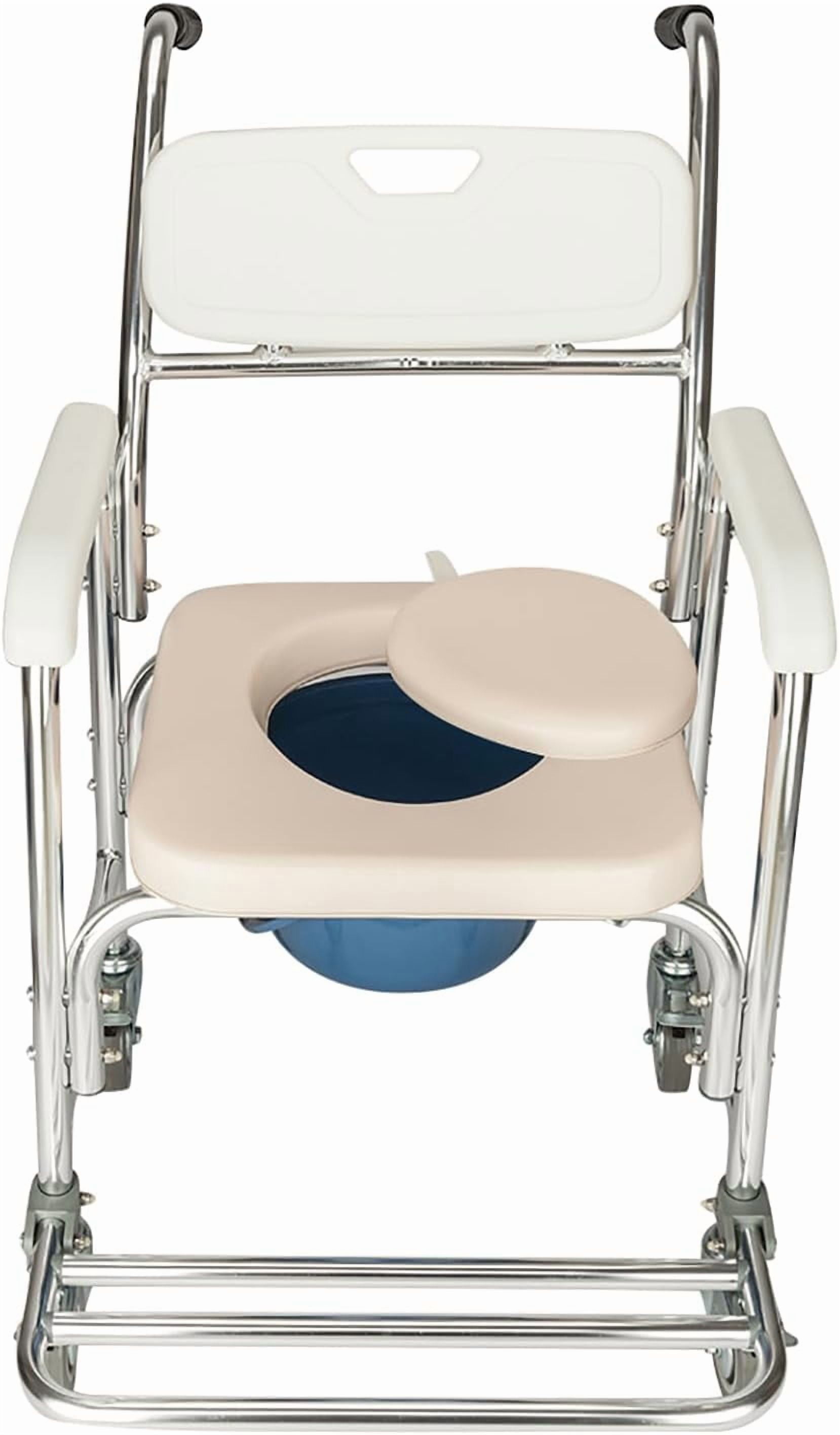 4 in 1 Aluminum Bedside Commode,300Lbs Commode Chair for Toilet with ...