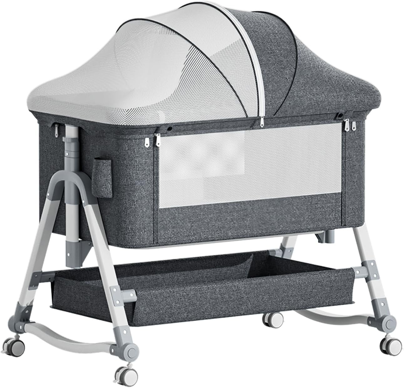 4 in 1 Baby Bassinet Bedside Sleeper Baby Crib, Adjustable Cosleeper ...