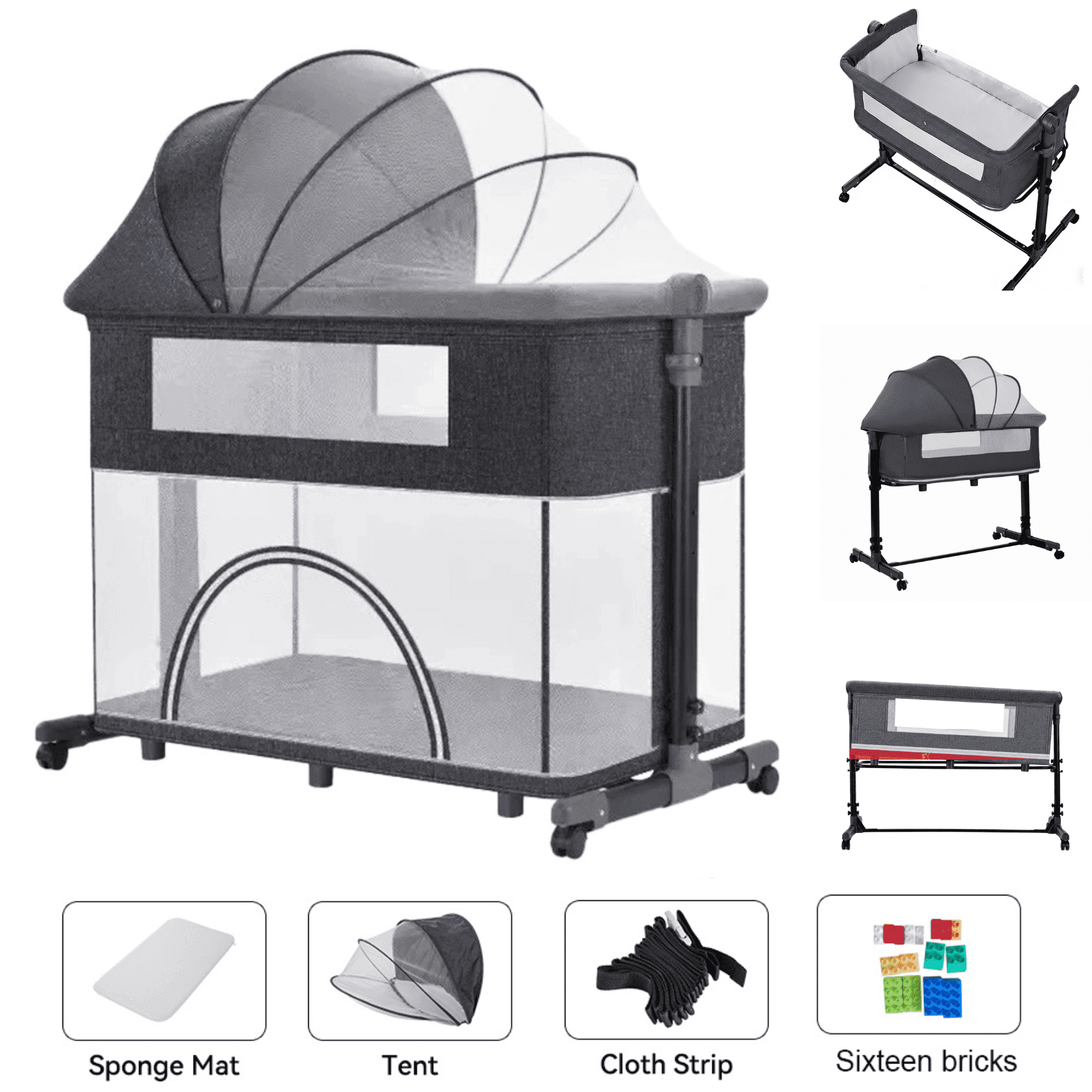 4 in 1 Baby Bassinet Portable Bedside Sleeper Bassinet Baby Playard for ...