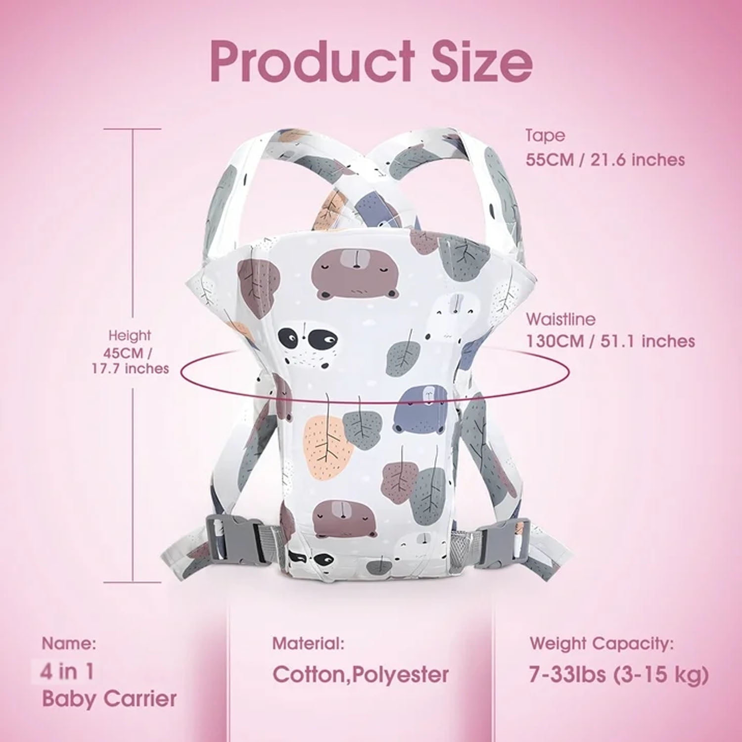 4 in 1 Baby Carrier, Baby Essentials, Infant Wraps Carrier Ergonomic ...