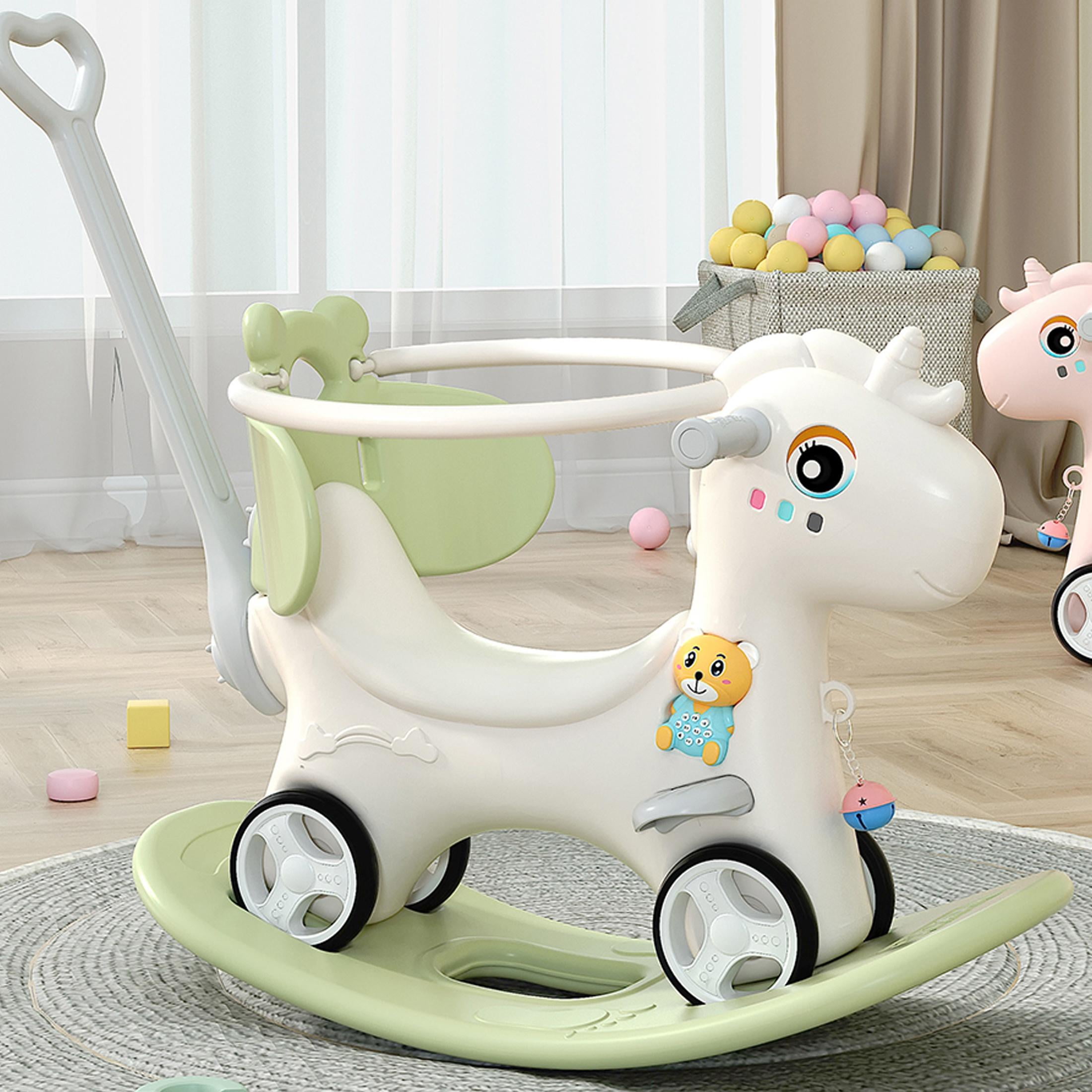4 in 1 Baby Rocking Horse, Toddler Push Car Baby Rocking Toy for ...