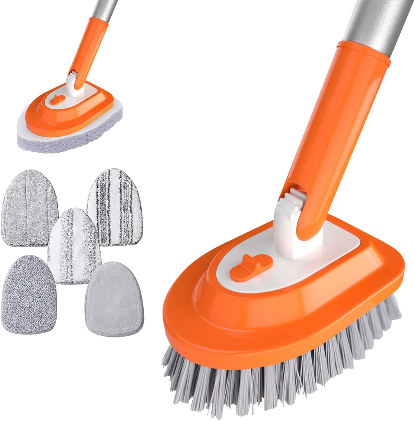 4 in 1 Bathroom Cleaning Set - Shower Cleaning Brush Long Handle, with ...
