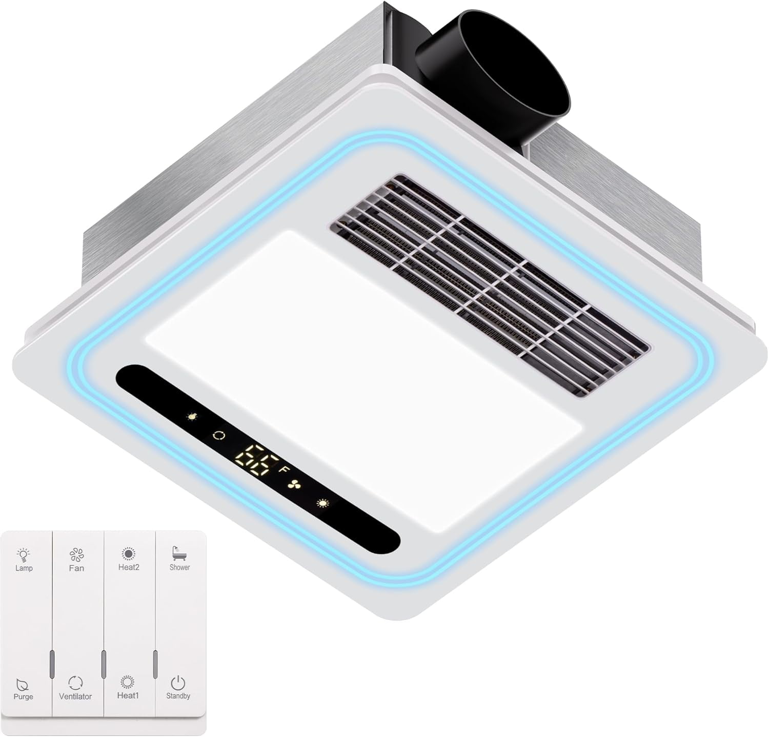 4 in 1 Bathroom Exhaust Fan with Light, 190 CFM Bathroom Exhaust Fan ...