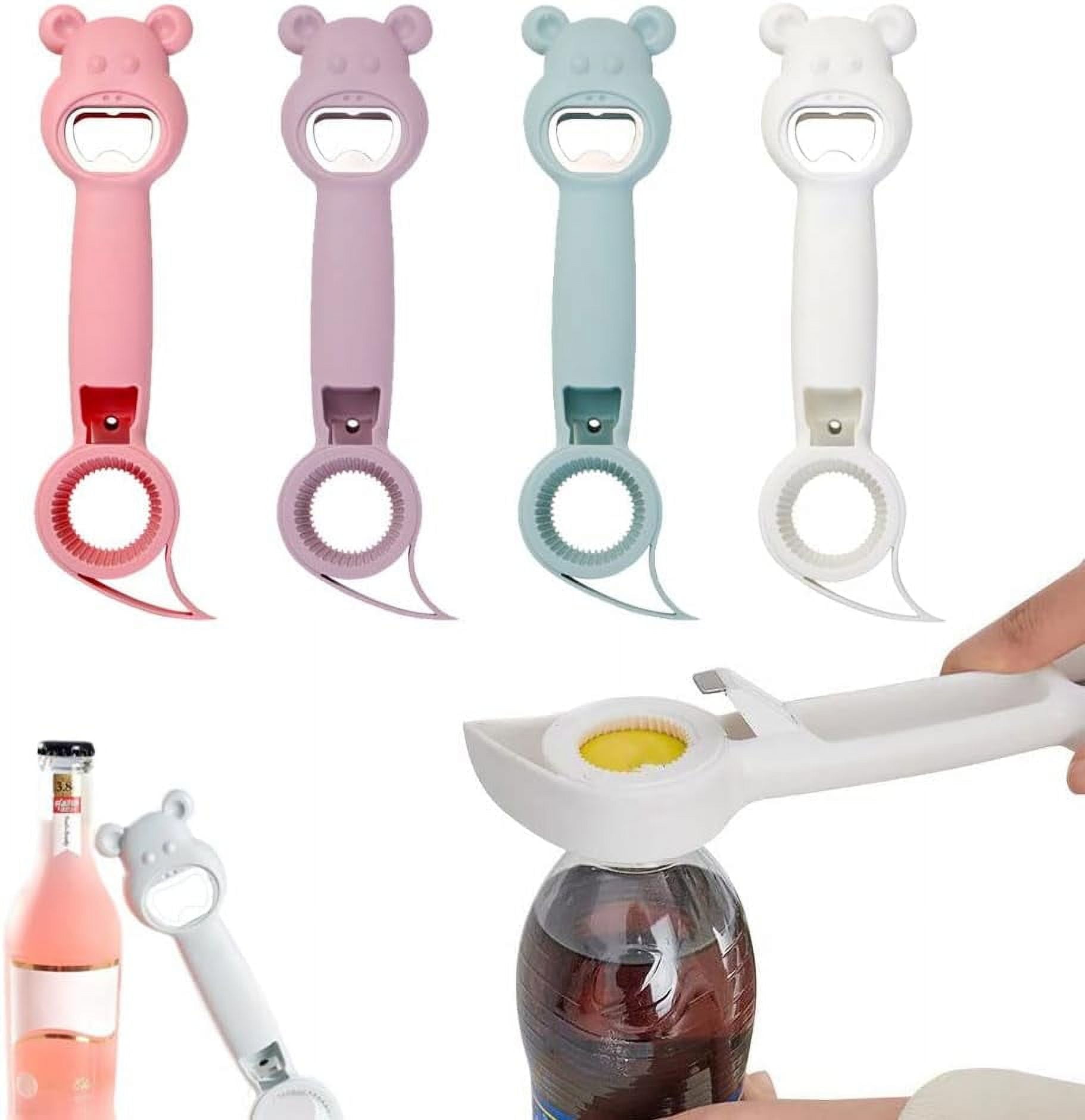 4 in 1 Beer Bottle Opener, Cute Bear Bottle Opener Jar Openers Soda Can ...