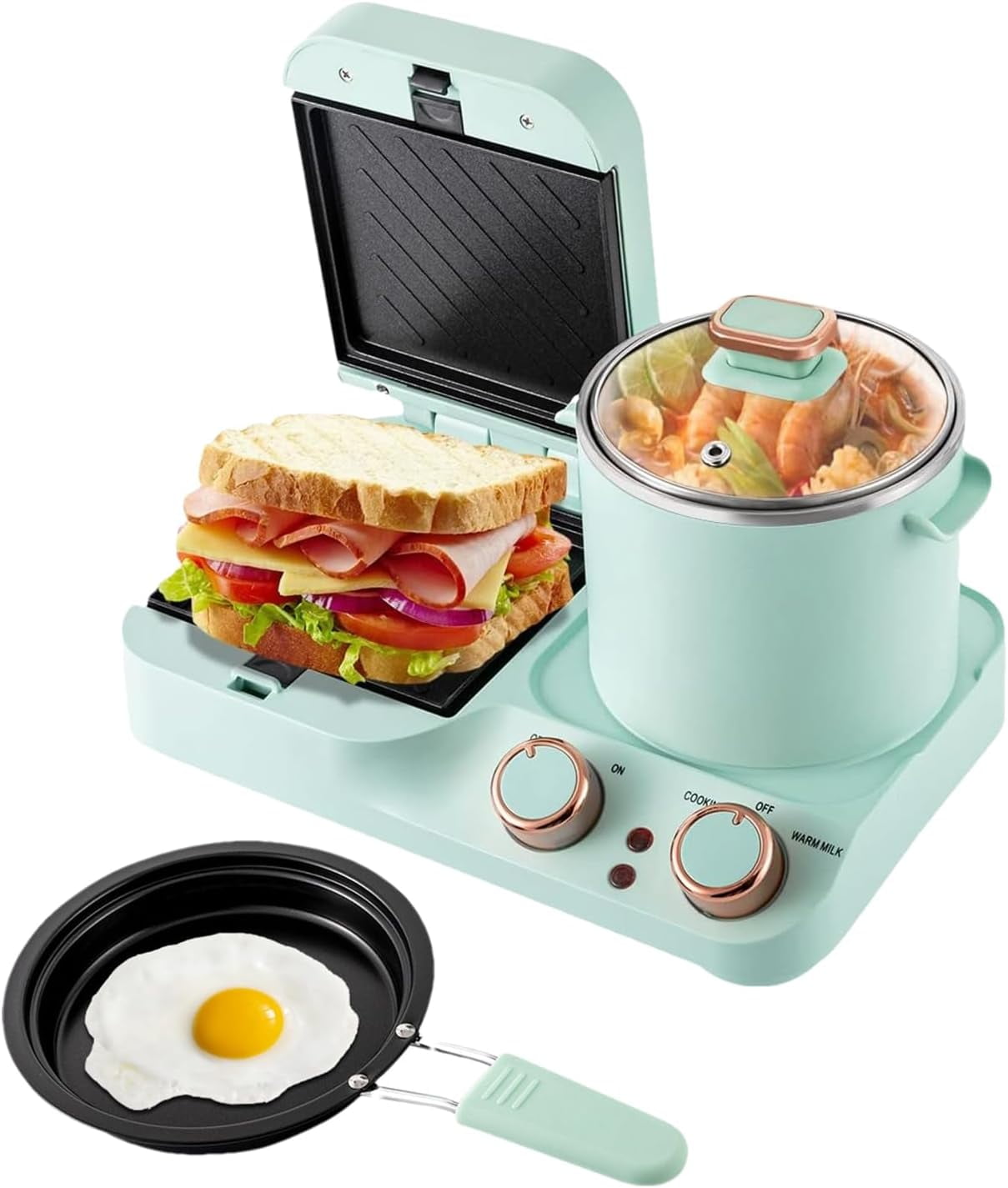 4 in 1 Breakfast Station Sandwich Maker with Removable and Nonstick ...